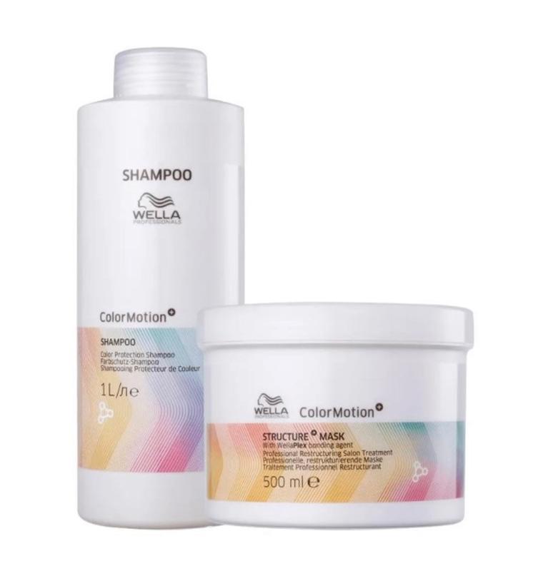Kit Wella Color Motion - Shampoo 1000ml + Máscara 500ml - Kit de ...