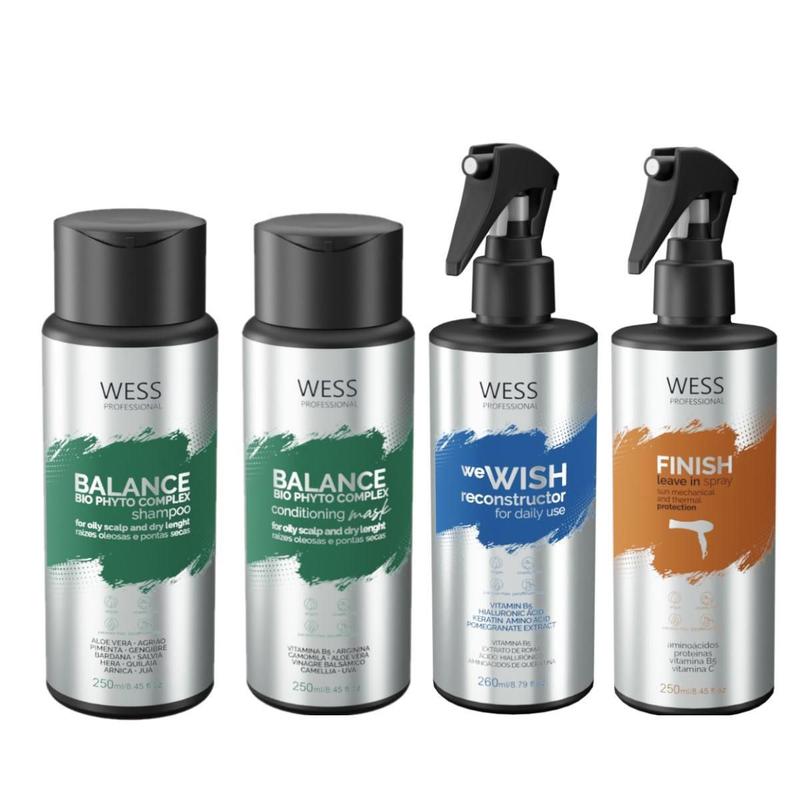 Kit Wess Balance Sh+Cond 250Ml + Wewish 260Ml + Finish 250Ml - Wess ...