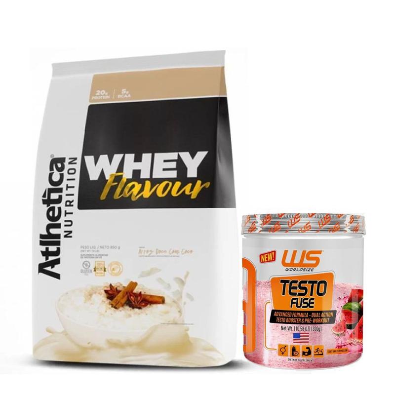 Kit Whey Flavour 850G + Pré Treino Testo Fuse 300G - Atlhetica ...