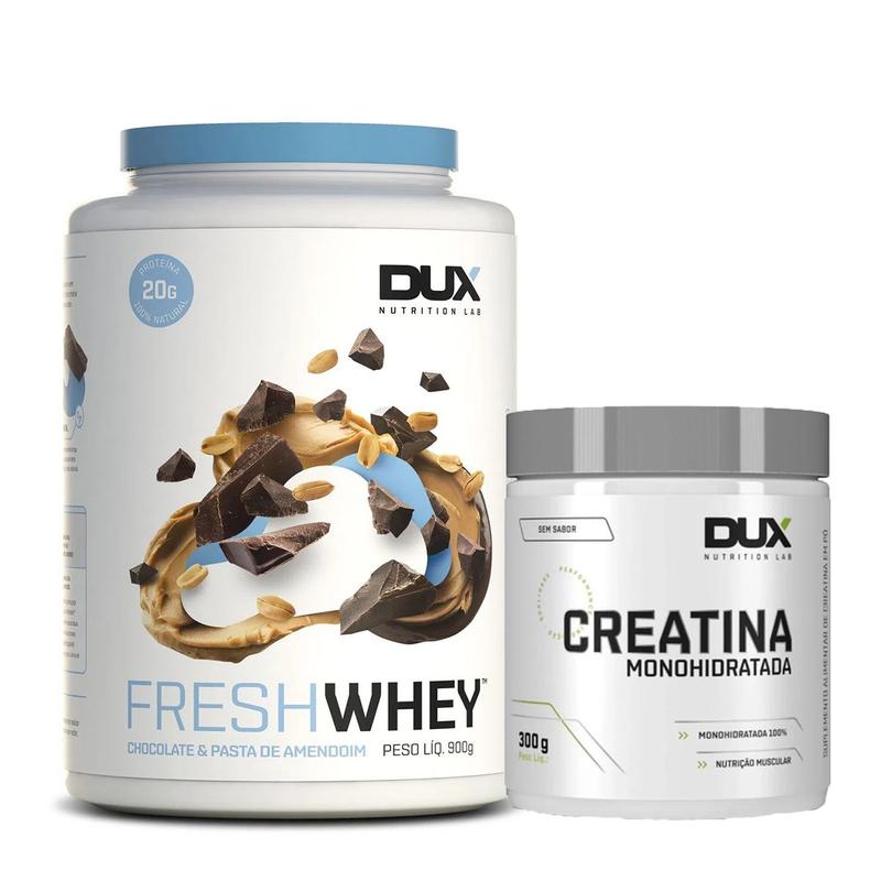 Kit Whey Fresh Whey 900g Chocolate E Pasta De Amendoim Dux Creatina