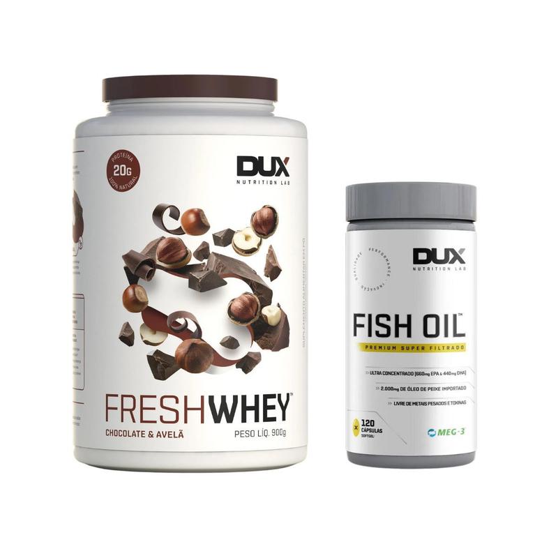 Kit whey protein fresh whey 900g + fish oil 120 caps dux - DUX ...