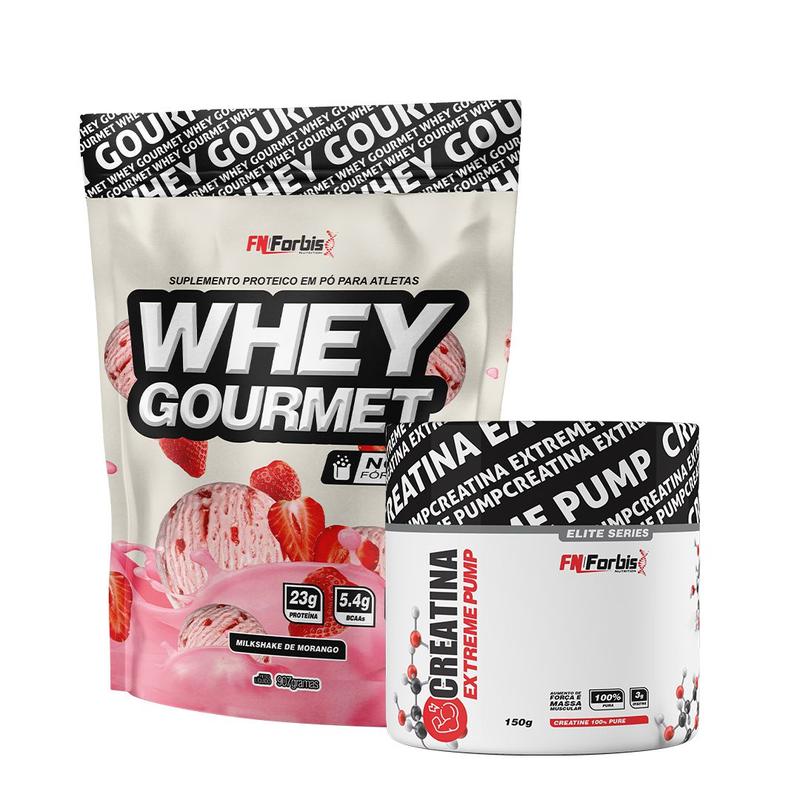 Kit Whey Protein Gourmet Refil 907g + Creatina Extreme Pump Elite ...
