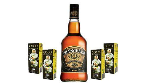 Kit Whisky Chanceler 1L + 4 Água de Coco Quadrado 200ml - Whisky ...