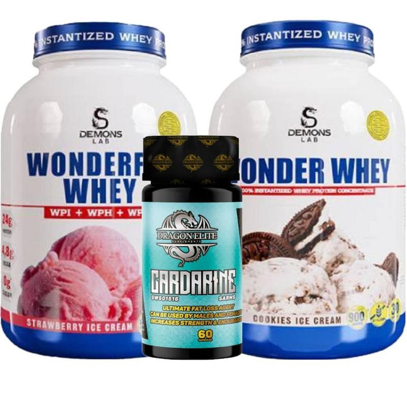 Kit wonder whey protein + wonderful whey protein demons + cardarin ...