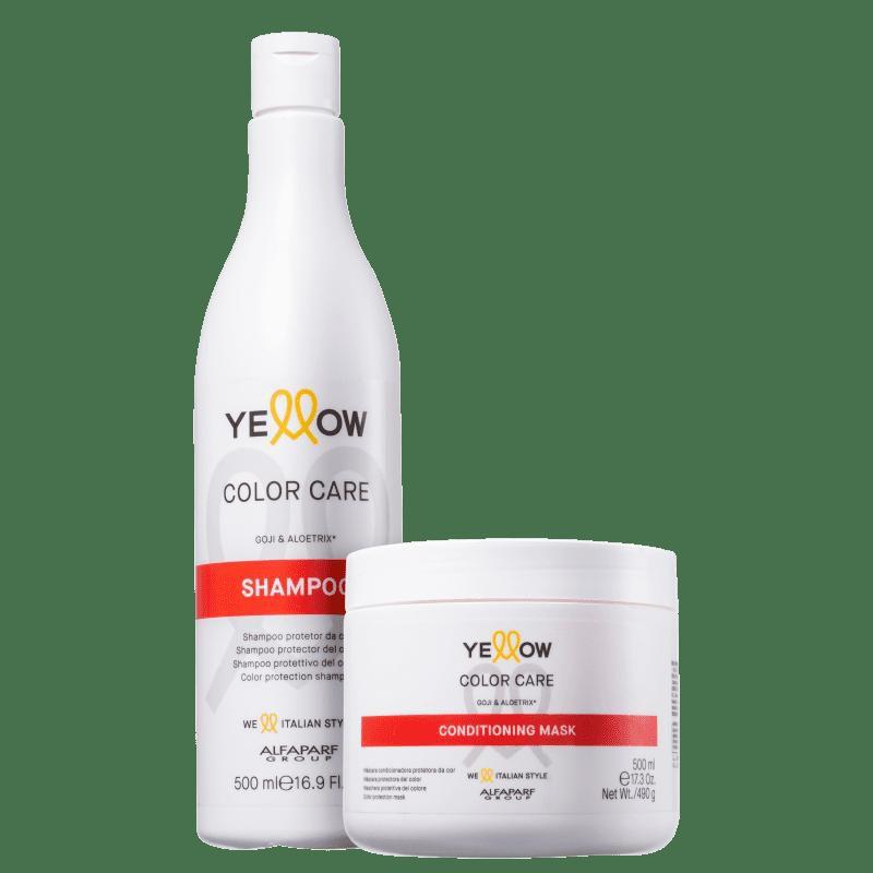 Kit Yellow Color Care Shampoo e Mascara 500ml - Kit de Tratamento para ...