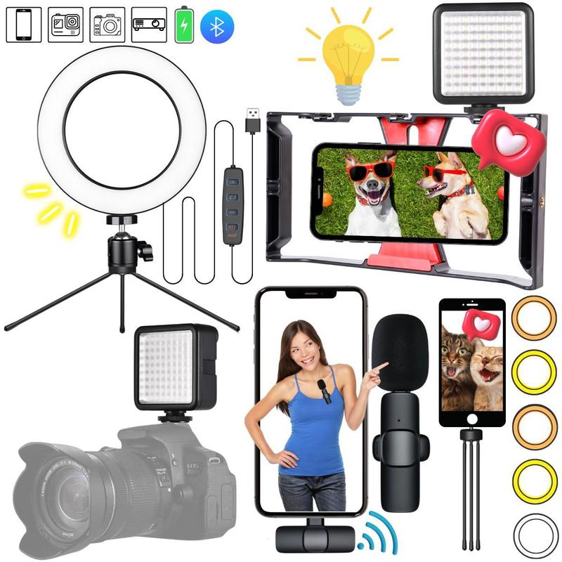 Kit Youtuber Estabilizador Gravação Celular 81 Led Microfone - PDIMPORT ...
