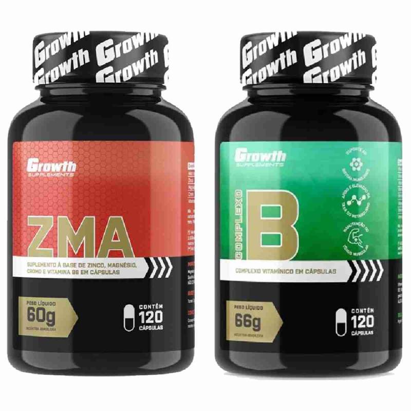Kit Zma 120 Caps + Complexo B 120 Caps Growth Supplements - ZMA ...