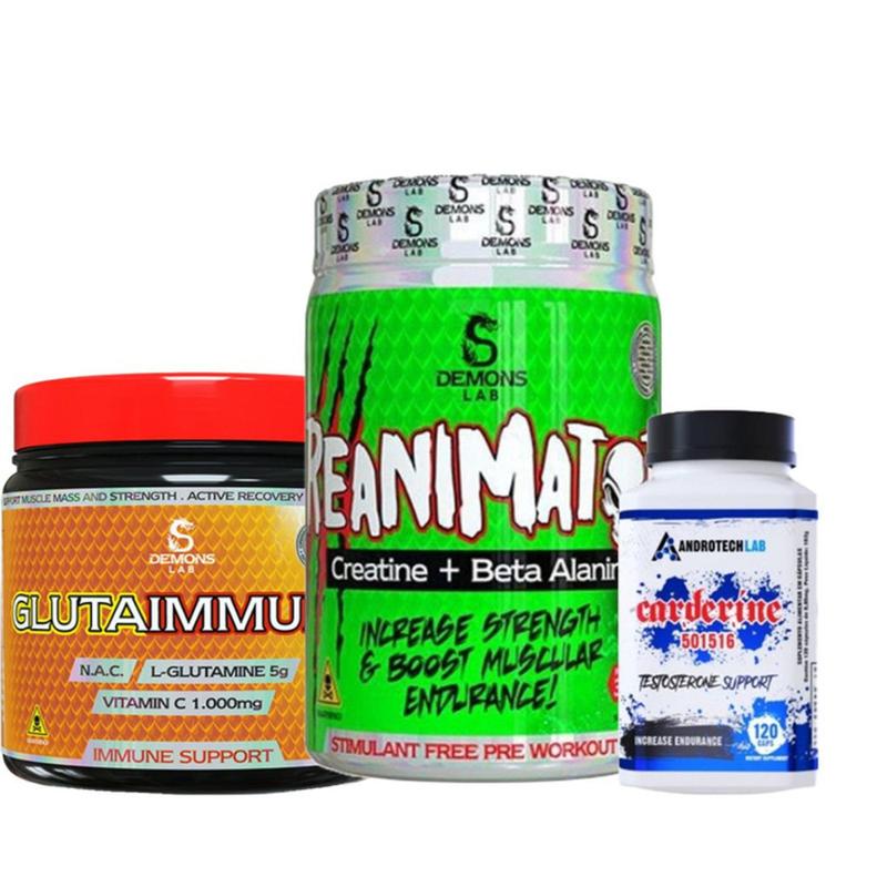 Kits reanimator (creatina +beta alanina) + glutamina 240g demons ...