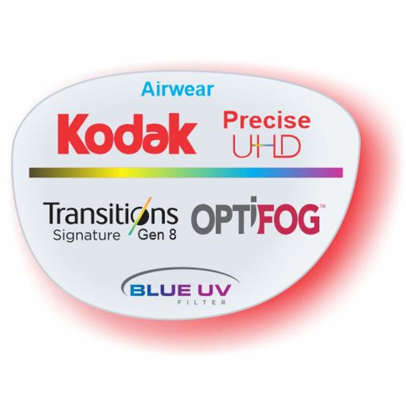 Kodak Airwear Precise Uhd Optifog Blue Uv Transitions - Essilor / Kodak ...