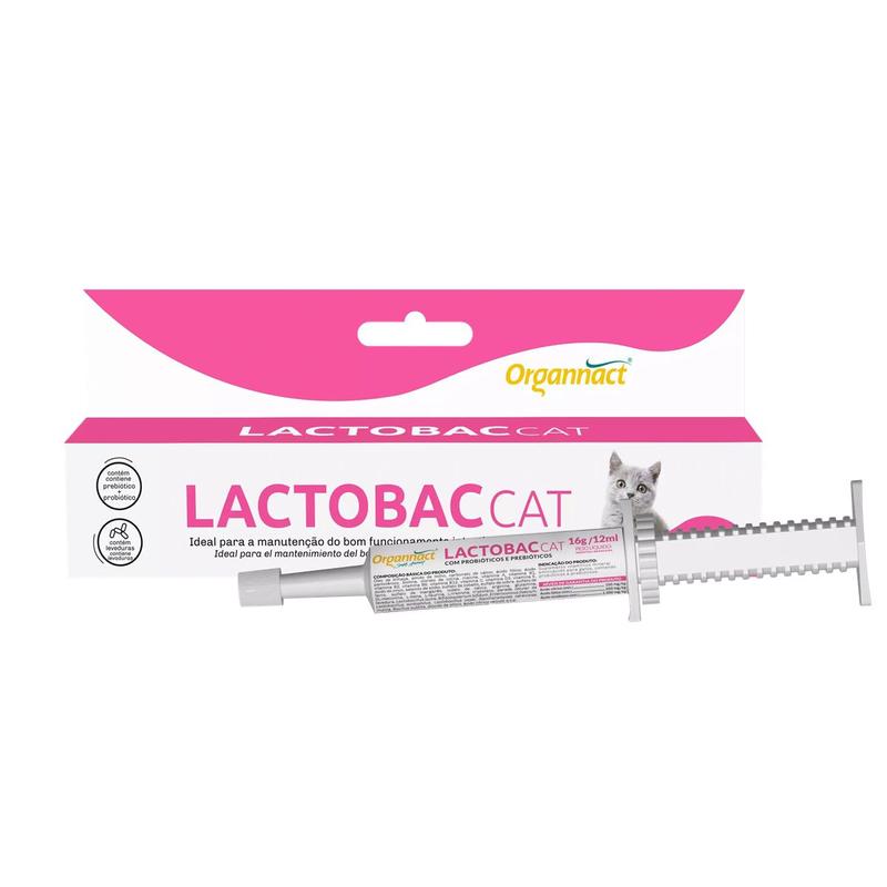 Lactobac Cat 16g - Organnact Probiótico Prebiótico Gatos - Prebióticos ...
