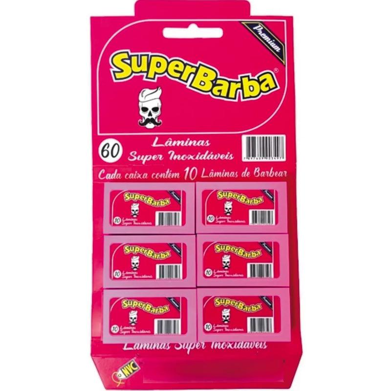 Lâmina De Barbear Super Barba Pink Premium 60 Unidades - Lâmina para ...