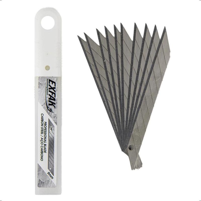 Lamina Estilete 9Mm Carbono Semi Profi 2-061 30º Cx 10 - Exfak - Lâmina ...