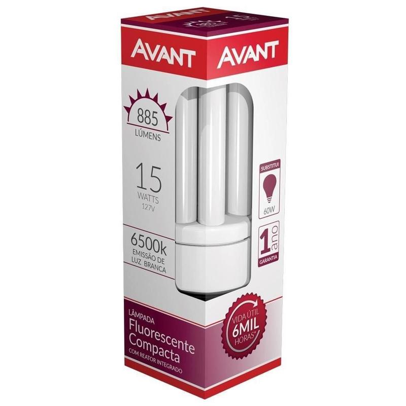 Lampada Avant Fluorescente Compacta 15w 127v Branca (KIT COM 2 UNIDADES ...