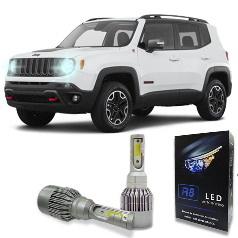 Lampada Bi-LED Jeep Renegade 2015 a 2020 Farol Baixo e Alto H4 6500K 50W 6000 Lumens 12V Branca ...