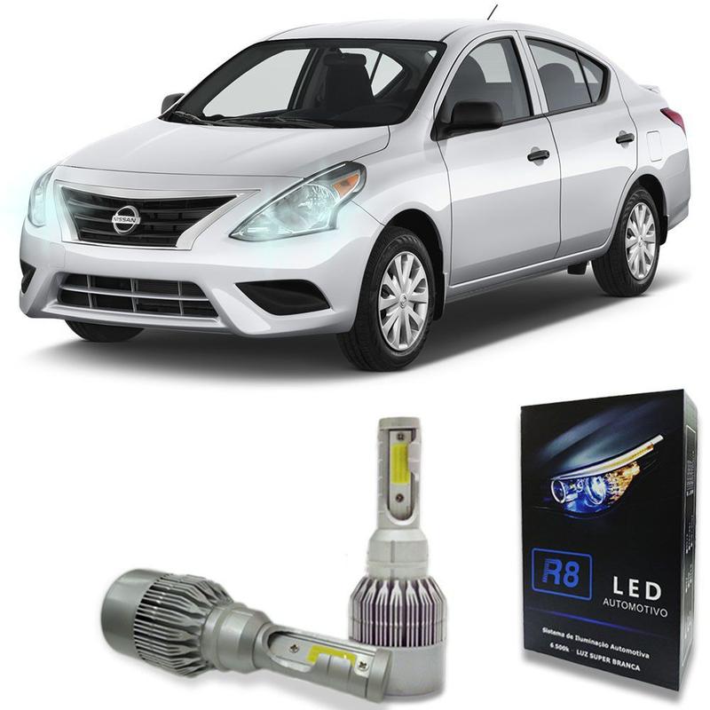 Lampada Bi-LED Nissan Versa 2015 a 2020 Farol Baixo e Alto H4 6500K 50W ...