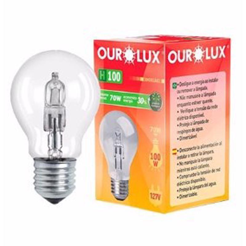 Lâmpada Eco Halógena Clara H100 70W 127V - Ourolux - Lâmpada Halógena ...