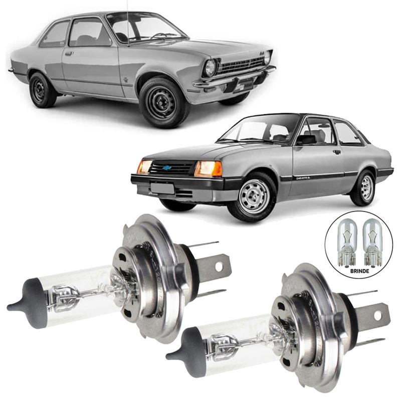 Lâmpada Halógena Farol Baixo Alto Chevrolet Chevette H4 - SHOCKLIGHT ...