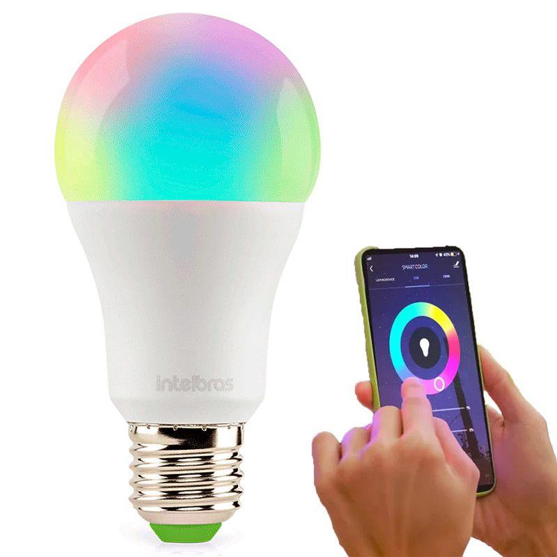 Lâmpada Inteligente C/ Alexa LED Smart Wifi Colorida RGB - Intelbras - Lâmpada Inteligente ...