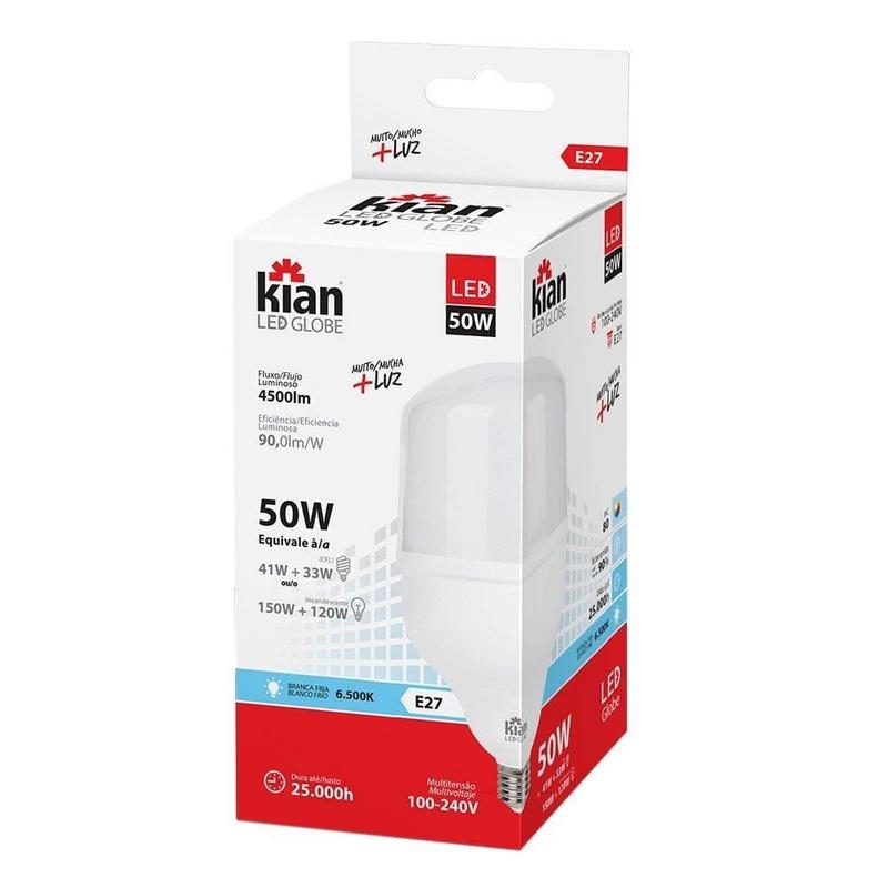 Lâmpada Kian Led 50W Branca 25000H 6,5K 6000 Lúmens Bivolt - Lâmpada de ...