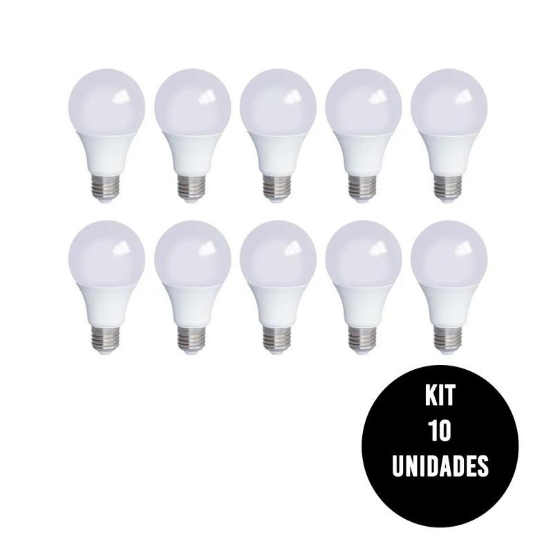 Lâmpada Led 12w Bulbo Fria Kit 10 unidades Soquete E27 Bivolt LUZ ...