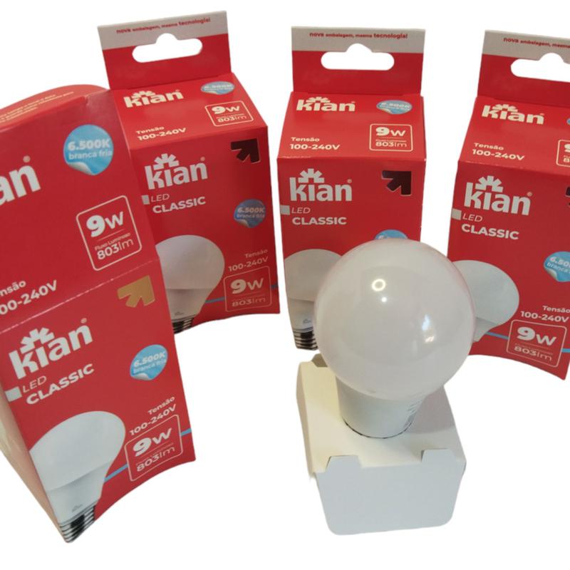 Lâmpada LED 9Wats Kit com 5 (cinco) Lâmpadas Kian 6.500K - Branca Fria ...