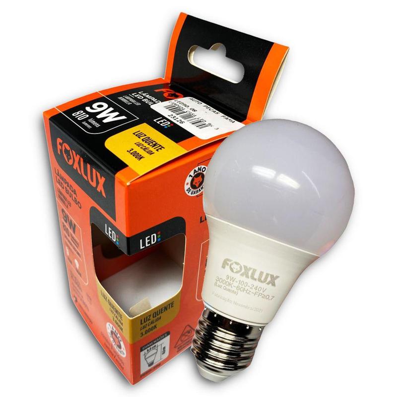 Lâmpada Led Bulbo 110/220v 9w 3.000k Foxlux - Lâmpada de LED - Magazine ...