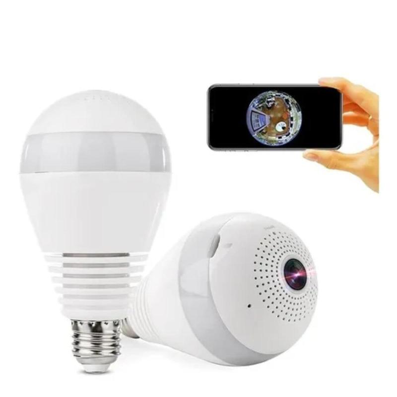 Lâmpada Led com Câmera Espiã 360º Panorâmica Wifi Microfone - LUATEK ...