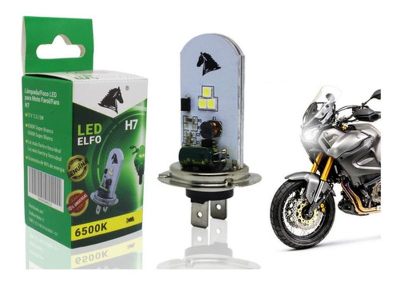 Lâmpada Led Elfo H7 12v 6500k Super Branca 5w Carro Moto (307061 ...