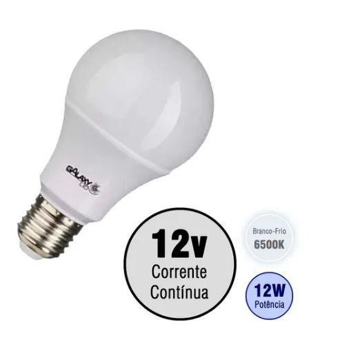 Lâmpada Led Galaxy 12W Bulbo 12 Volts Corrente Contínua E27 Branco Frio ...