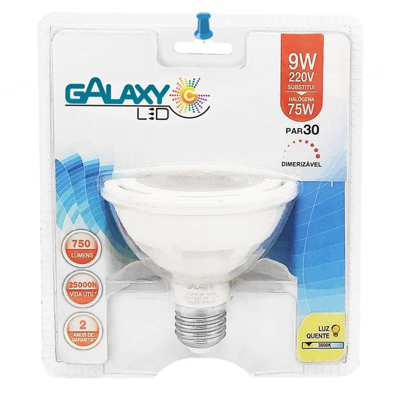Lâmpada Led Par 30 9W 220V E27 Quente Dimerizável - Galaxy - Lâmpada de ...