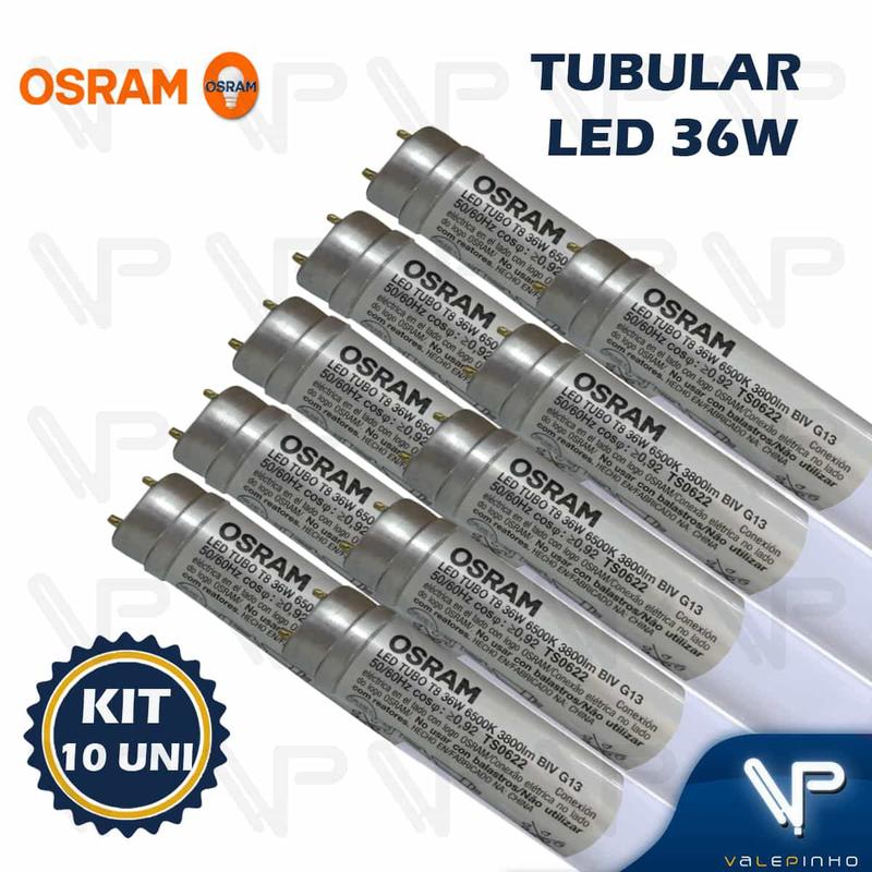 Lâmpada led tubular ho t8 osram 240cm 36w 6500k(branco frio)g13 leitosa ...