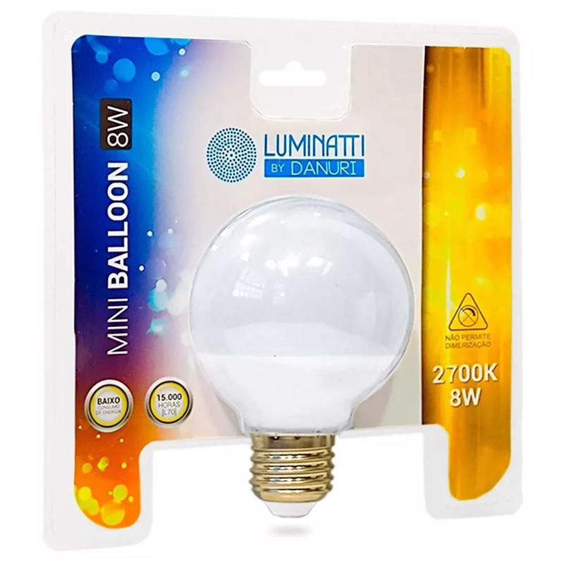 Lâmpada Mini Balloon Led 8w 2700k Bivolt Luminatti Lm181 - Lâmpada de ...