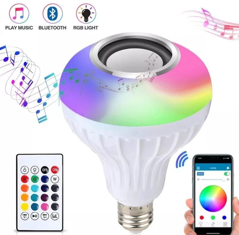 Lampada Musical De Led Bulbo Bluetooth Rgb + Controle Remoto - music ...