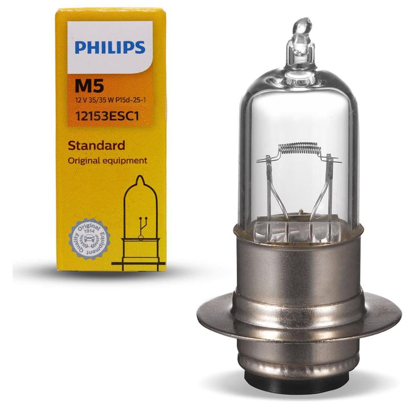 Lâmpada Phillips Standard M5 3400K 35/35W 12V Biz 100 125 NXR 150 Bros ...