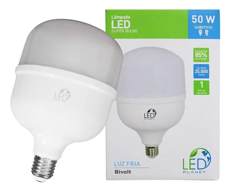 Lâmpada Super Led 30w Bivolt Super Bulbo Alta Potencia Branco Frio ...
