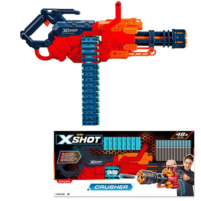 Lancador X-Shot Red - Crusher - 48 dardos - Candide - Lançadores de ...