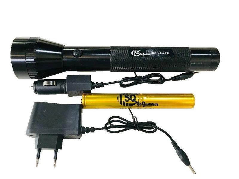 Lanterna Corpo Alumínio Mega Nigth Premier Led Recarregável 3 Watts ...