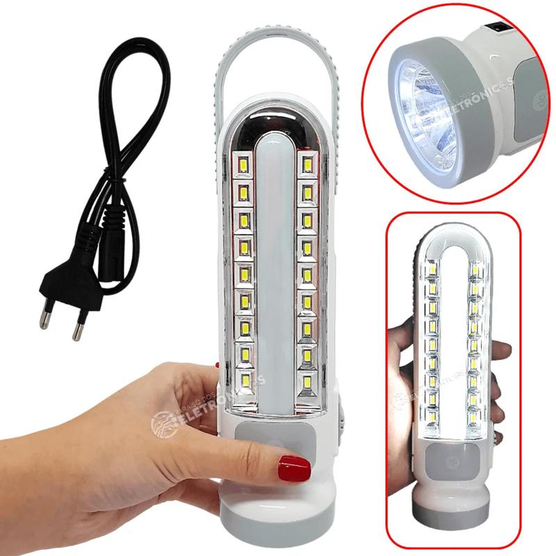 Lanterna Lampião Portátil Luz De Emergência Recarregável Alta potencia ...