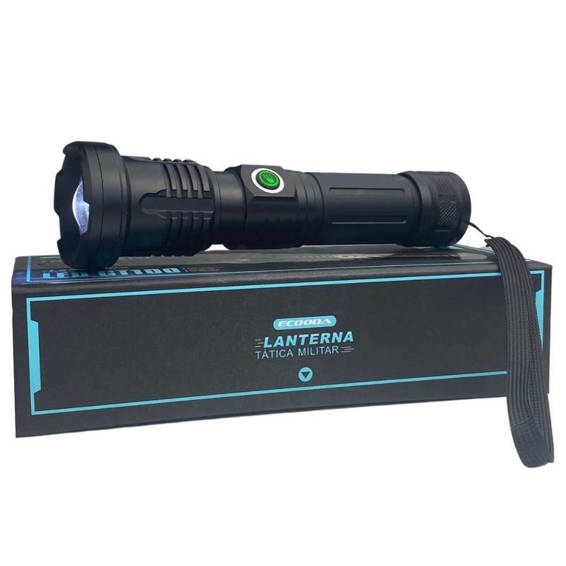 Lanterna Tática Militar LED 10000 Lm Recarregável Profissional Super ...