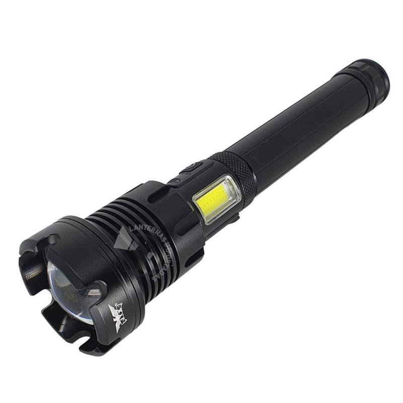 Lanterna Tática Recarregável Led XML T12 + COB + Power Bank + 2x Bat.26650 - JWS - Lanterna ...