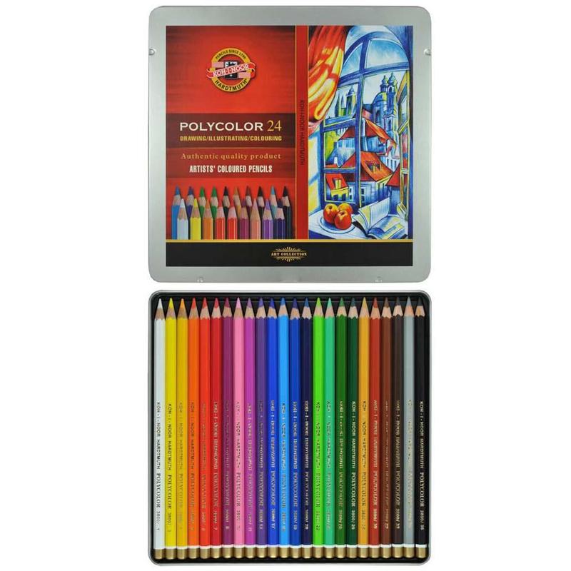 Lápis de Cor Artístico Polycolor 24 Cores Koh-I-Noor - Kit para Desenho ...