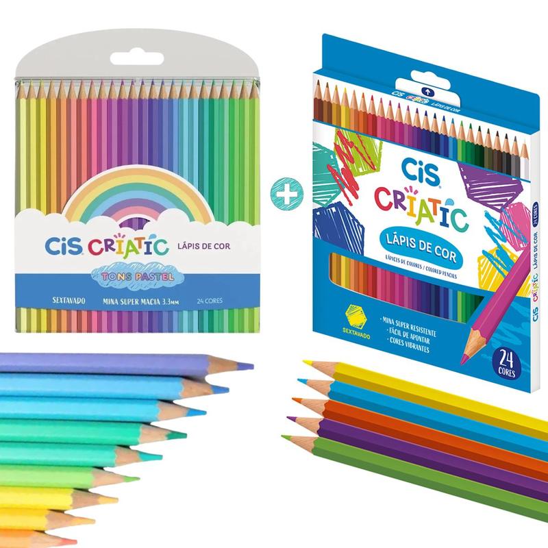 Lápis de Cor Criatic Cis Super Kit 48 Cores Vibrantes - Lápis de Cor ...