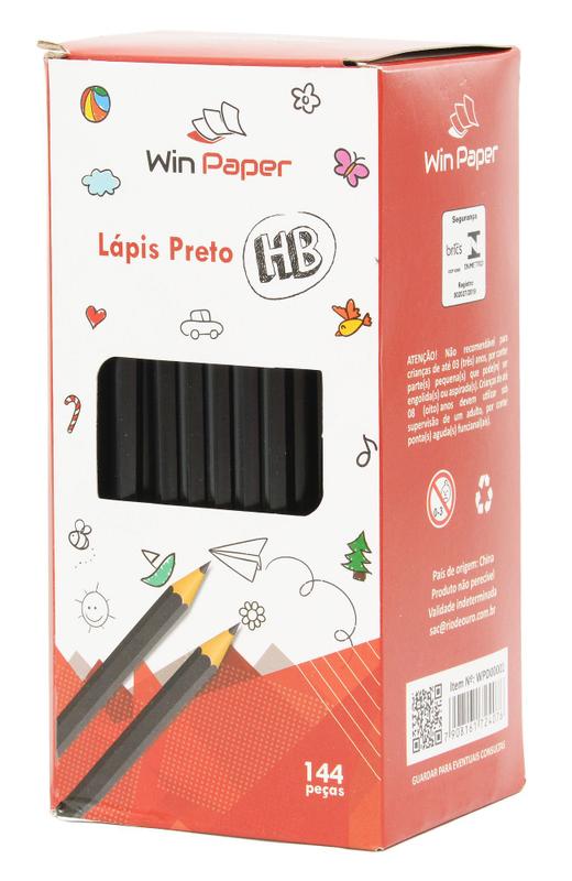 Lapis preto n.2 hb sextavado wpd00001 win paper cx/144 - Lápis Grafite ...