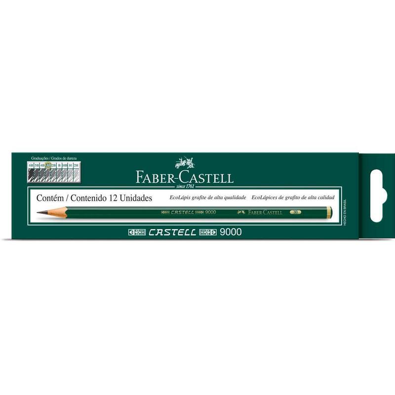 Lapis Preto Tecnico 9000 3B Preto - FABER-CASTELL - Lápis Grafite ...