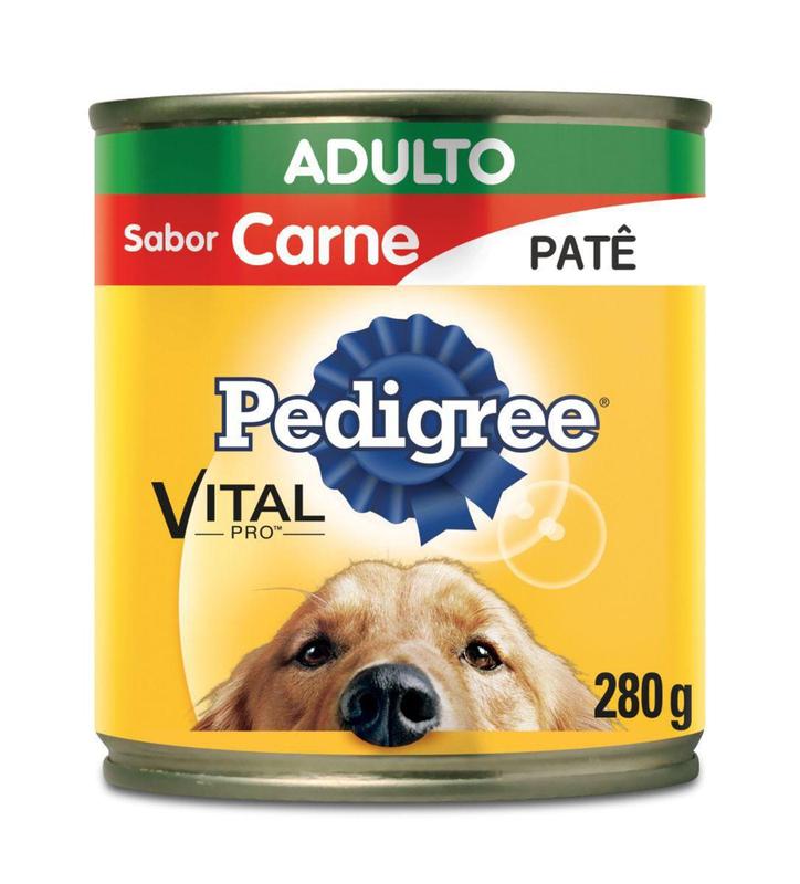 Lata de Patê Pedigree para Cães Adultos sabor Carne 280g - Ração Úmida ...