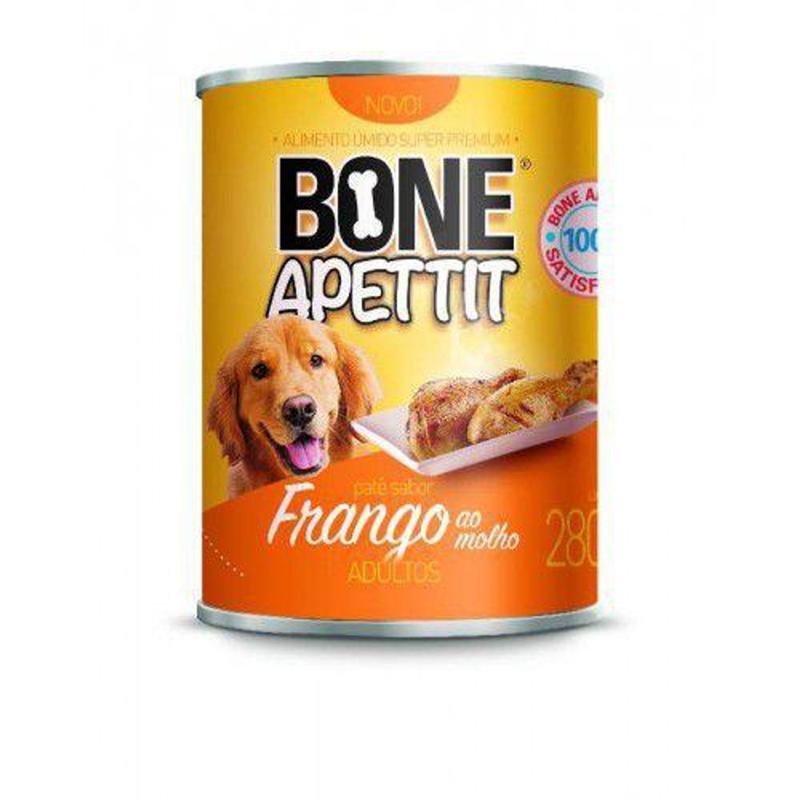 Lata Ração Patê Atacapet Bone Apettit Adulto 280g Frango - Outros Pets ...