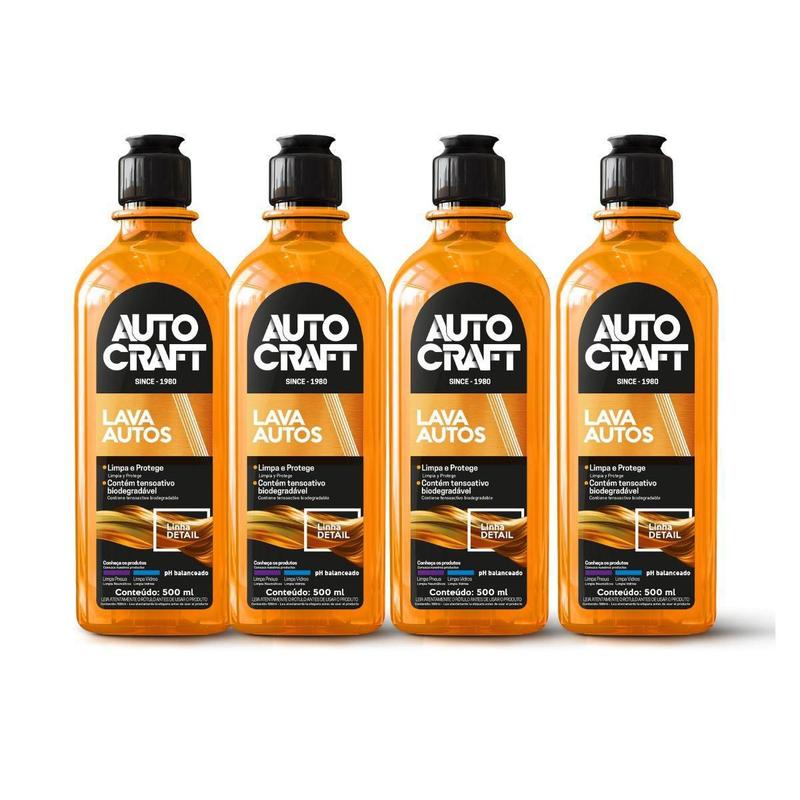 Lava Autos Autocraft Biodegradavel Proauto 500Ml Kit 4 Un - Shampoo ...