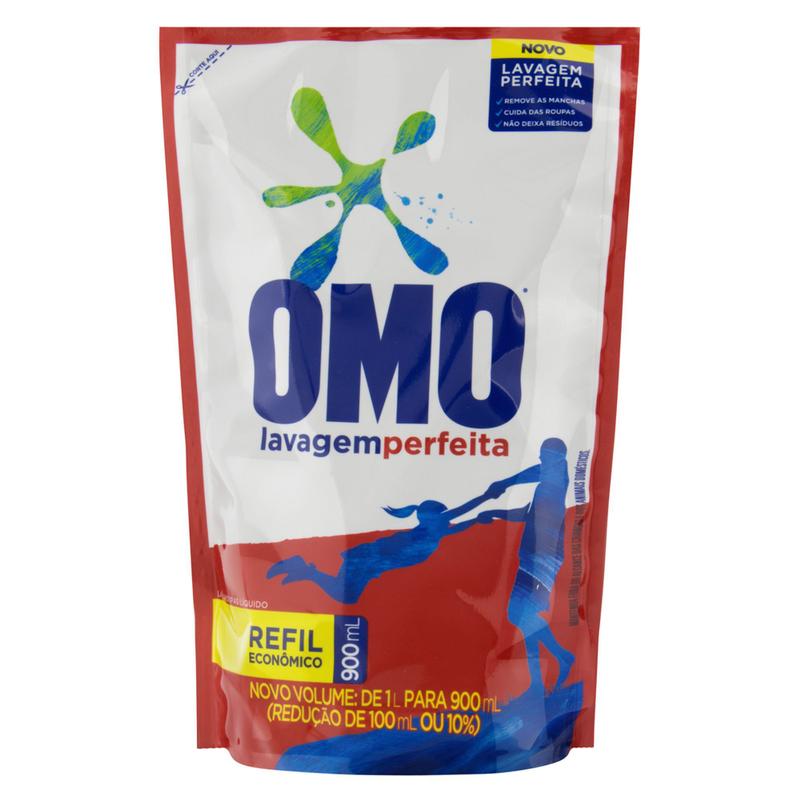 Lava-Roupas Líquido Lavagem Perfeita Refil Econômico sachê 900ml - Omo ...