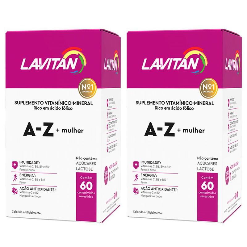 Lavitan A-Z Mulher - 2 unidades - 60 comprimidos cada - Multivitamínico e Mineral ...