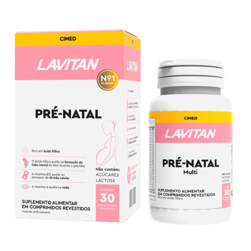 Lavitan Pré-Natal Multi Suplemento Alimentar 30 Comp Cimed Gestante ...